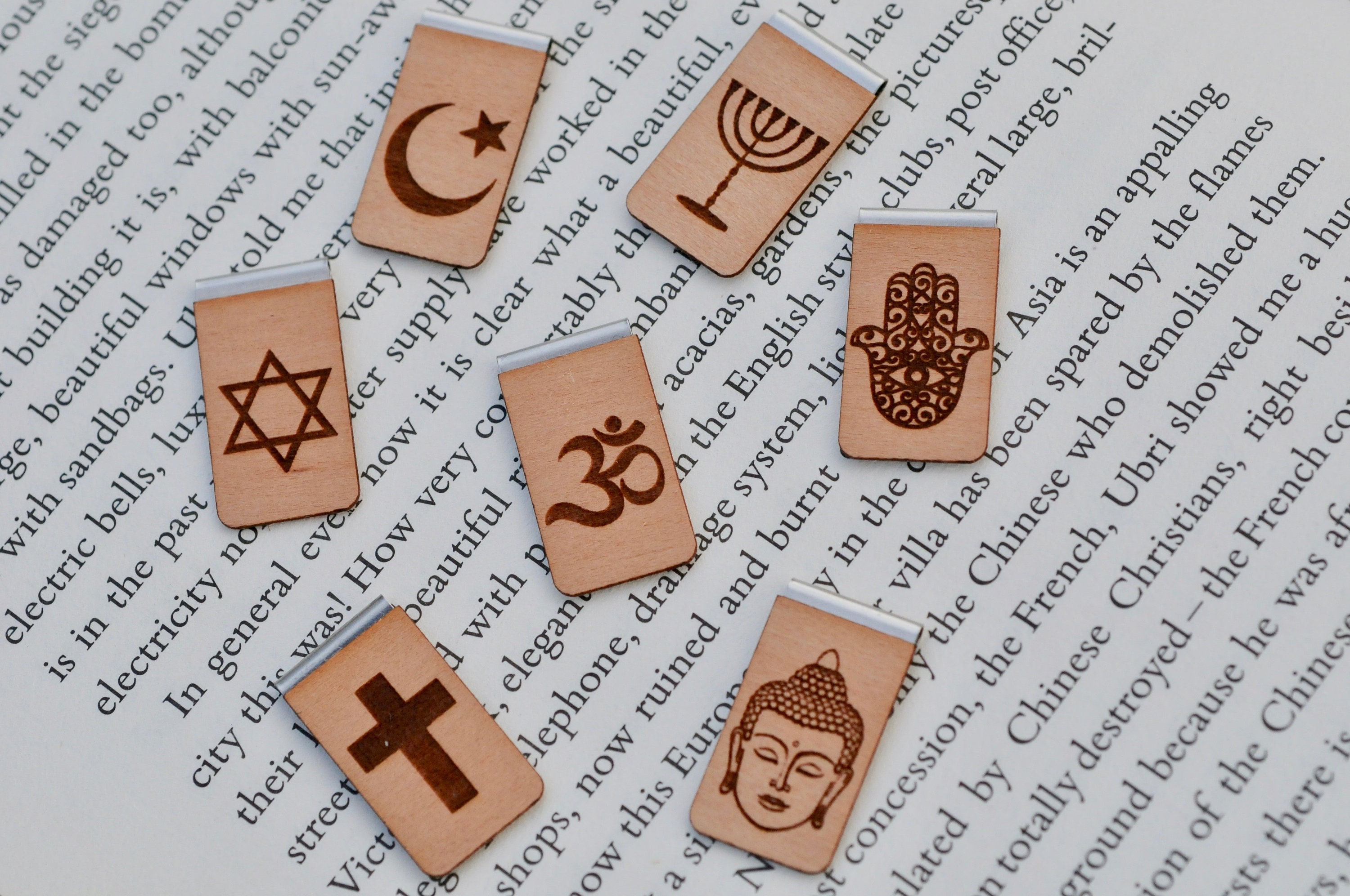 Religious Bookmarks Cross Ying and Yang Hinduism Ohm | Etsy