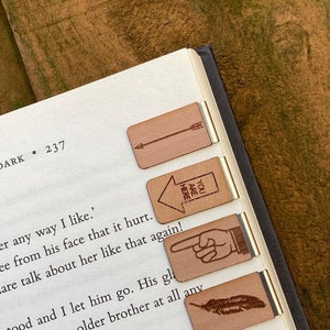 Wooden Slide Bookmark – Line Indicator, You Are Here, Feather - Etsy