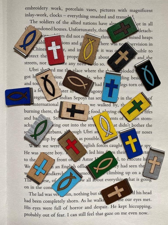 Religion Bookmark Cross Ichthys Create Your Own Bookmark | Etsy