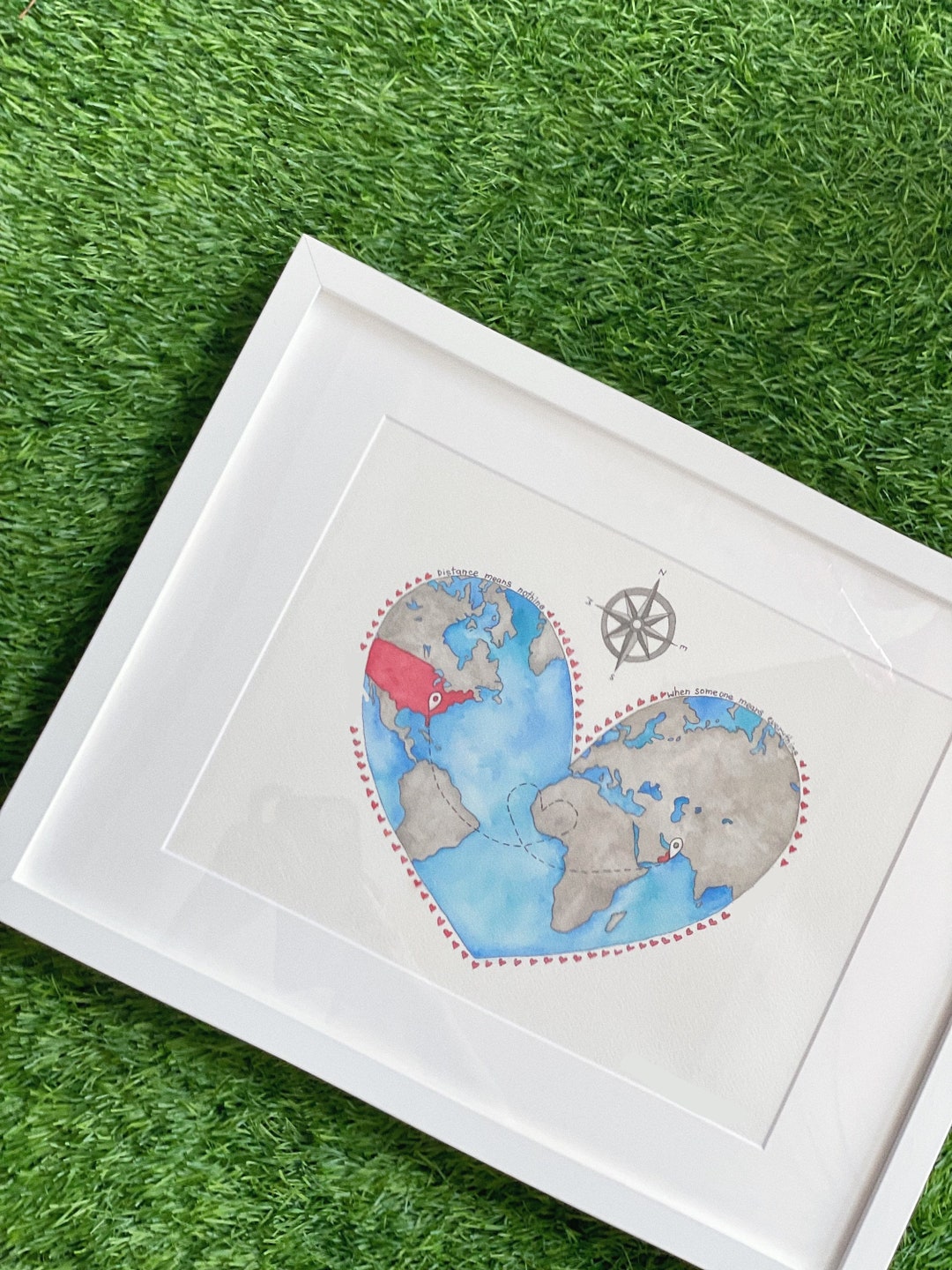 Personalized Heart Map Print, Custom Heart Map, Anniversary Gift for ...