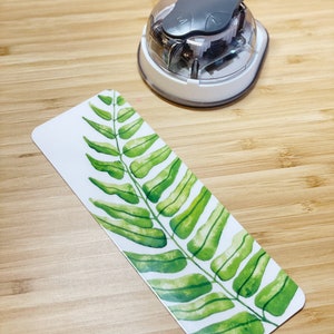 Macho Fern Bookmark, Plant Art Bookmark, Handmade Bookmark, Plastic ...