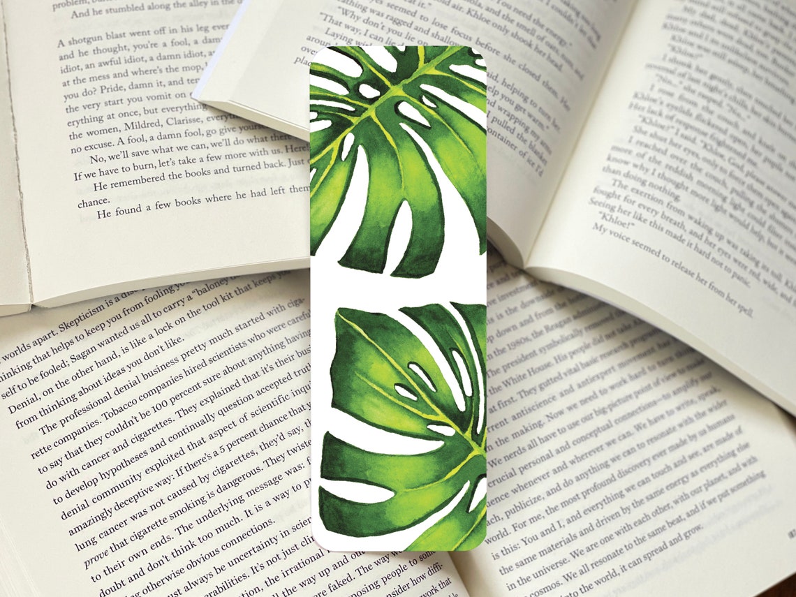 Monstera Bookmark Plant Bookmark Botanical Bookmark - Etsy