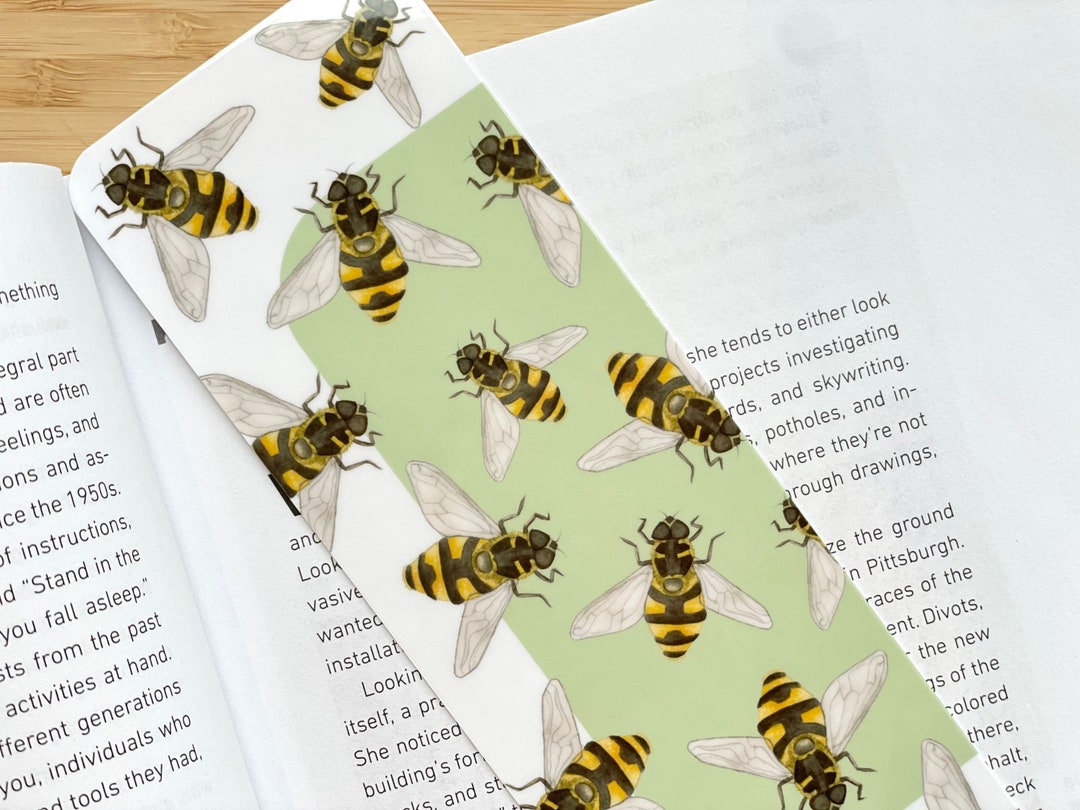 Watercolor Bee Bookmark, Laminated Reading Accessory - Etsy