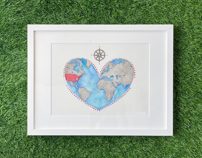 Personalized Heart Map Print, Custom Heart Map, Anniversary Gift for ...