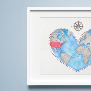 Personalized Heart Map Print, Custom Heart Map, Anniversary Gift for ...