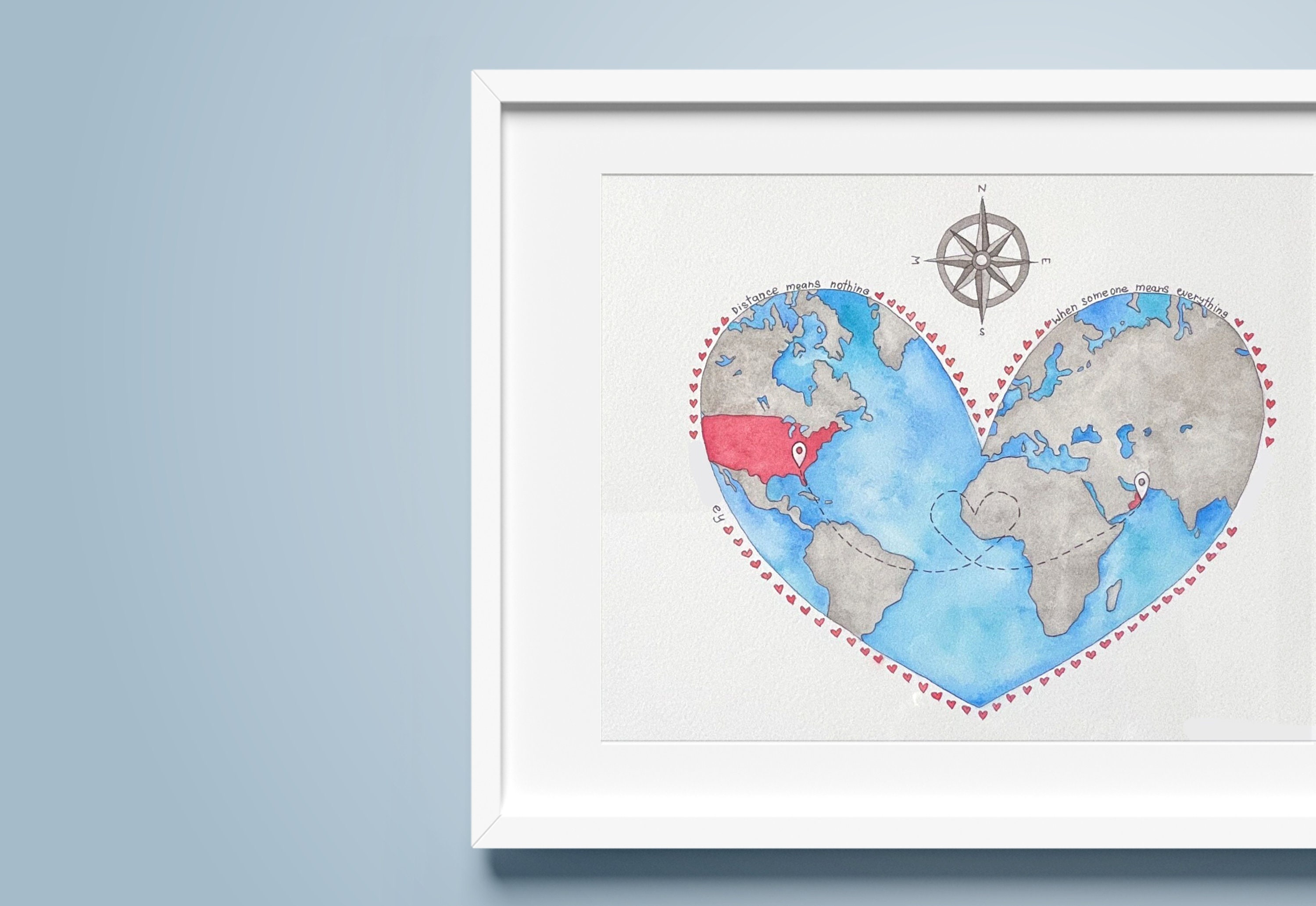 Personalized Heart Map Print, Custom Heart Map, Anniversary Gift for ...