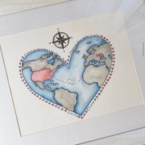 Personalized Heart Map Print, Custom Heart Map, Anniversary Gift for ...