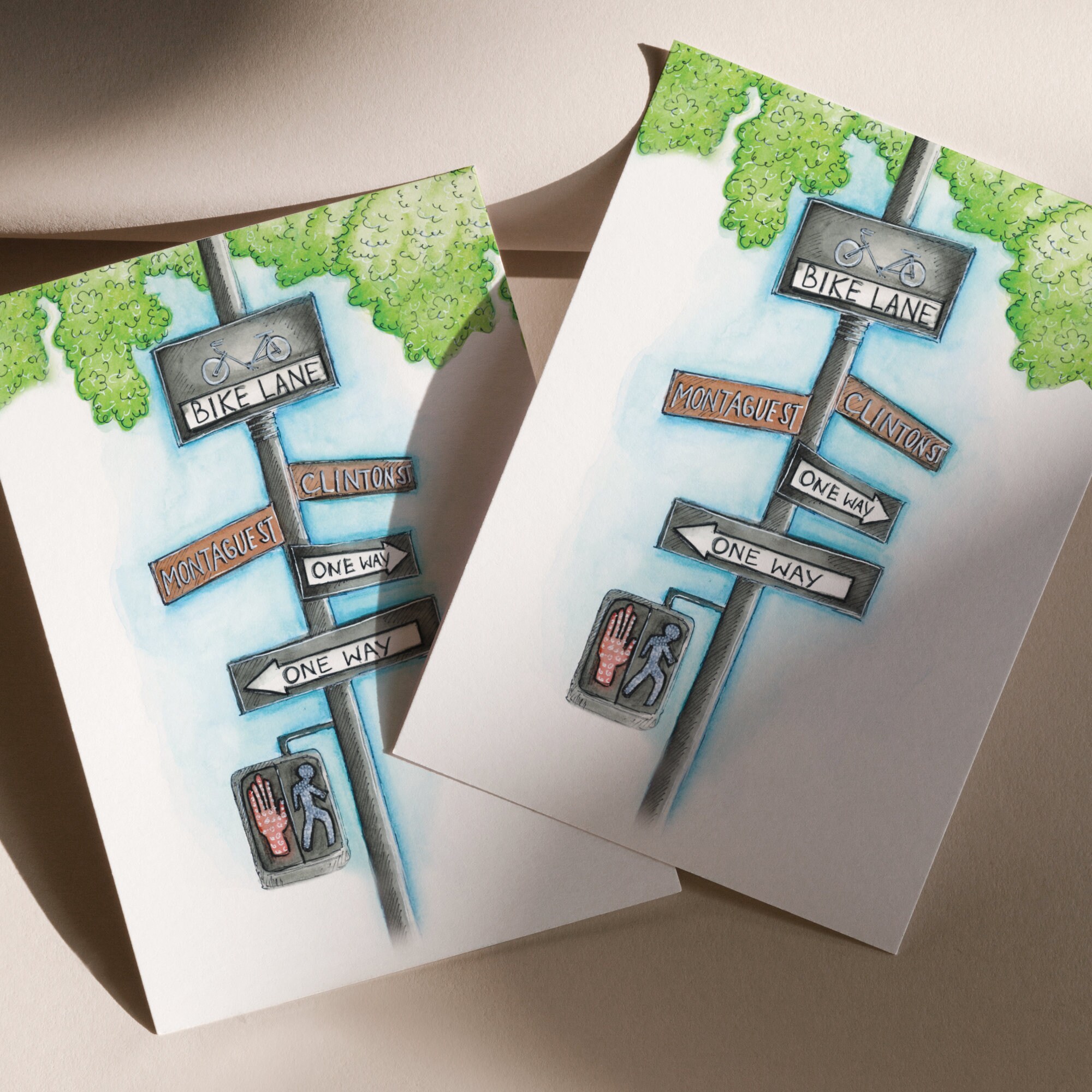 Street Sign Art Print, New York Illustration, Street Sign Illustration ...