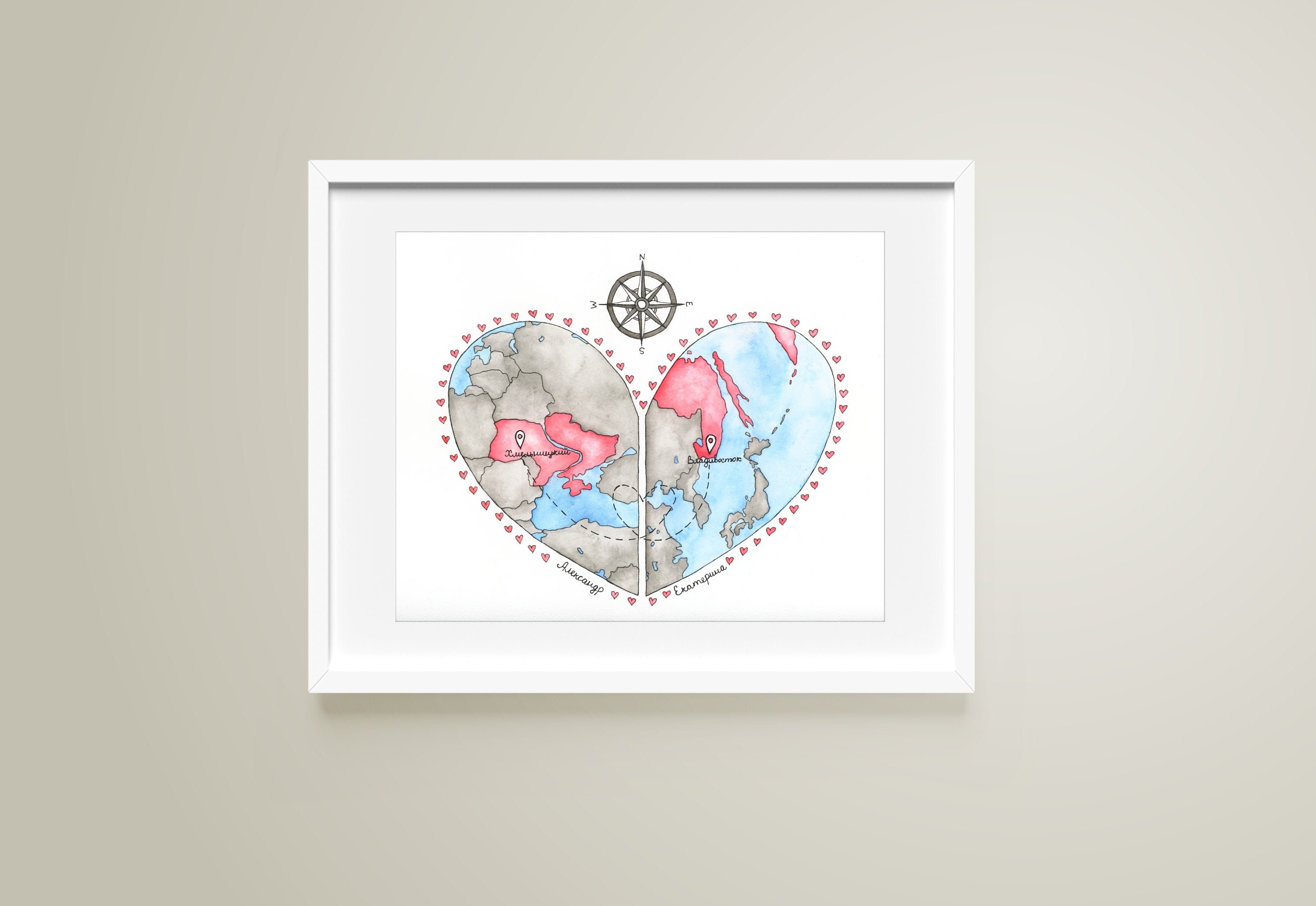 Personalized Heart Map Print, Custom Heart Map, Anniversary Gift for ...