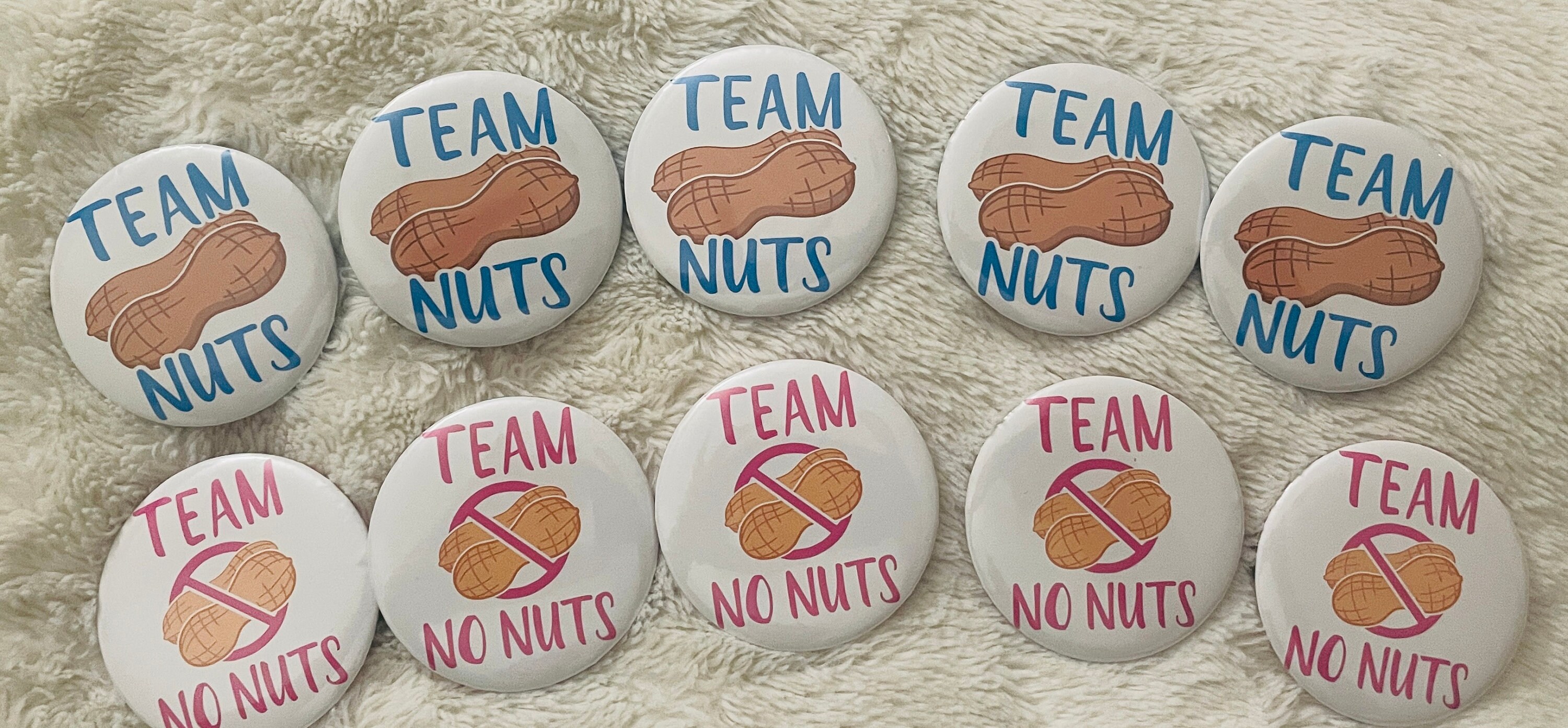 Gender Reveal Buttons Team Nuts and Team No Nuts - Etsy
