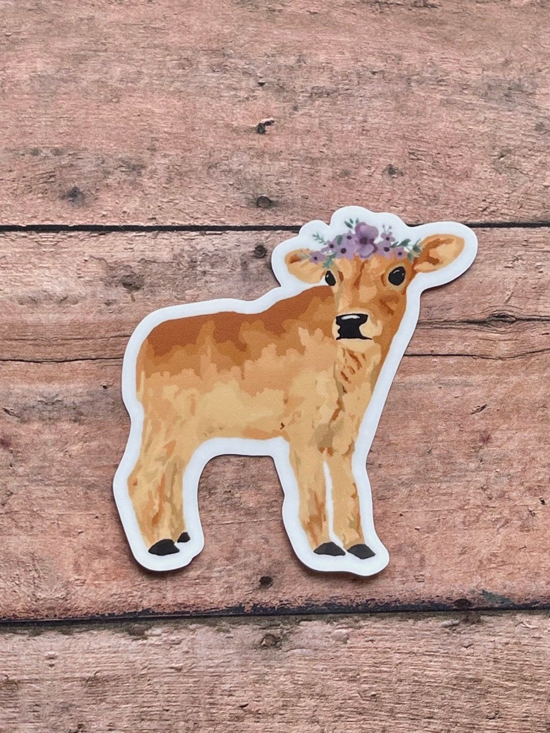 Moo Moo Sticker, Calf Sticker, Hand-drawn Hand Painted Waterproof ...