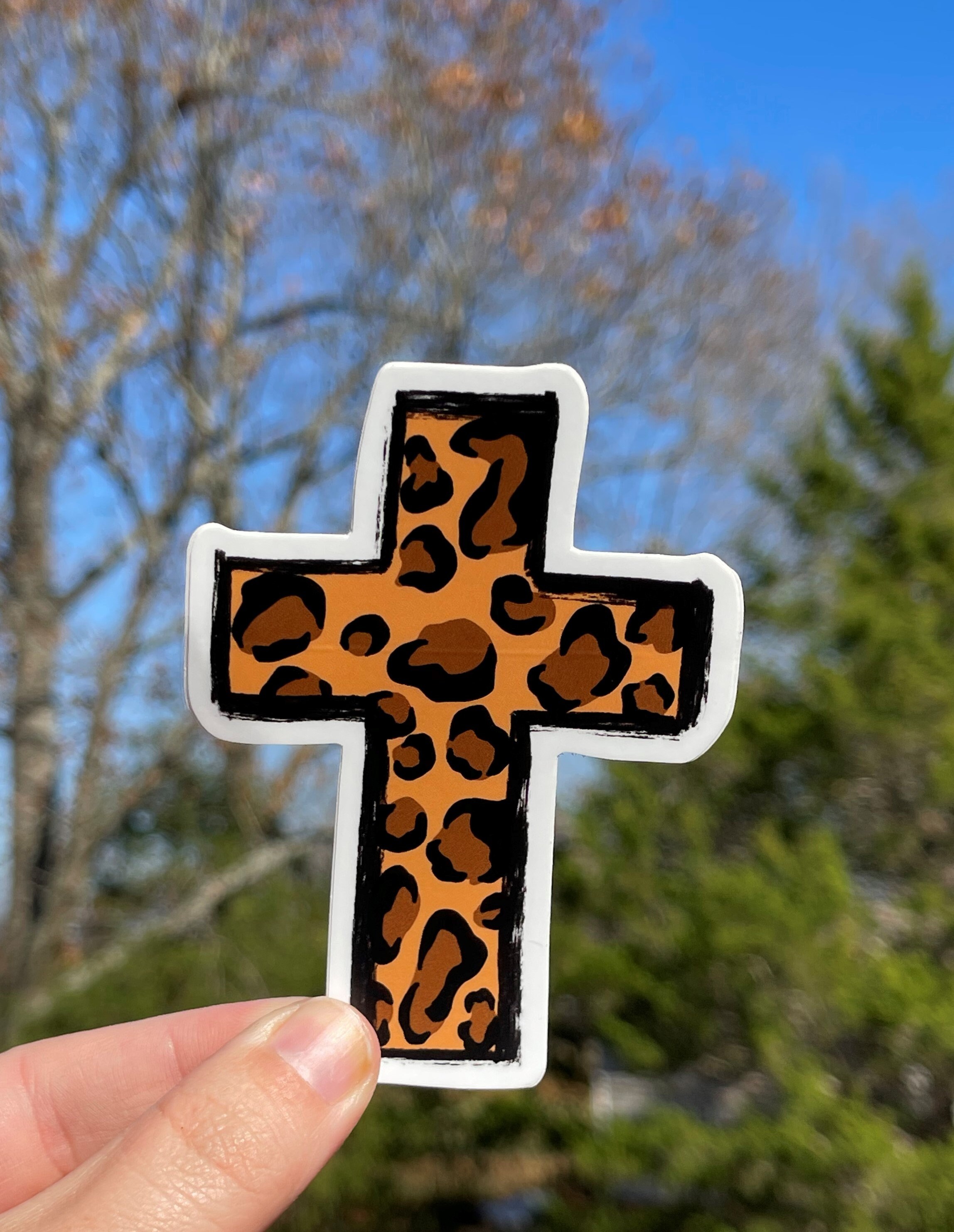 Cheetah Print Sticker, Hand-drawn Waterproof Sticker, Vinyl Sticker ...