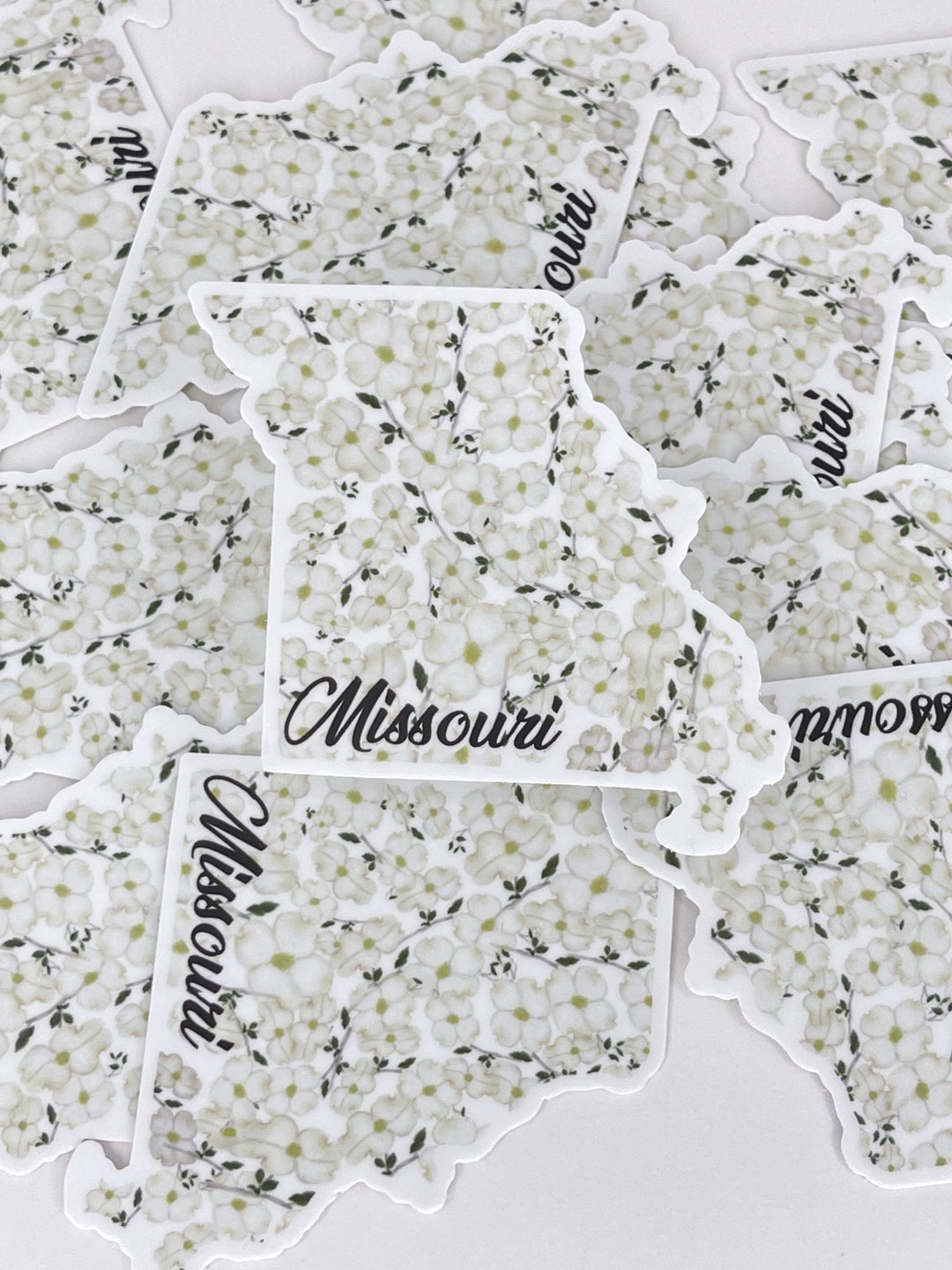 Missouri State Hand Drawn Flowers Sticker, Weatherproof Sticker ...