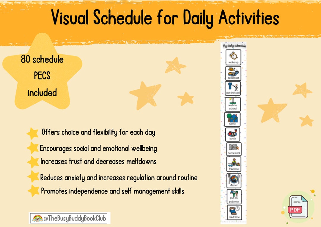 Daily Visual Schedule + 80 Pictures - Daily Routine|visual Support ...