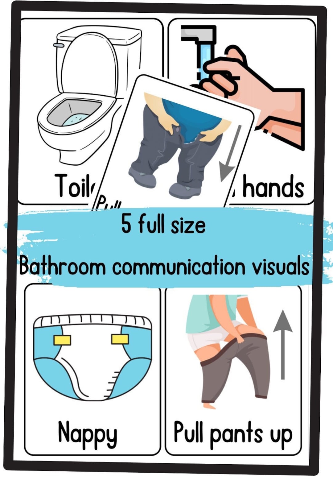 Toileting Communication Visuals Asd/prek/preschool/aac - Etsy