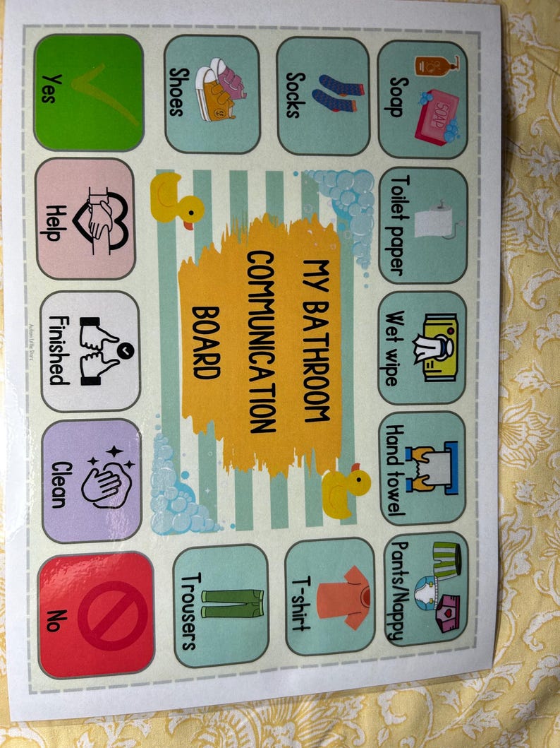 Bathroom Communication Board - Visual Support|learning Aid|autism ...