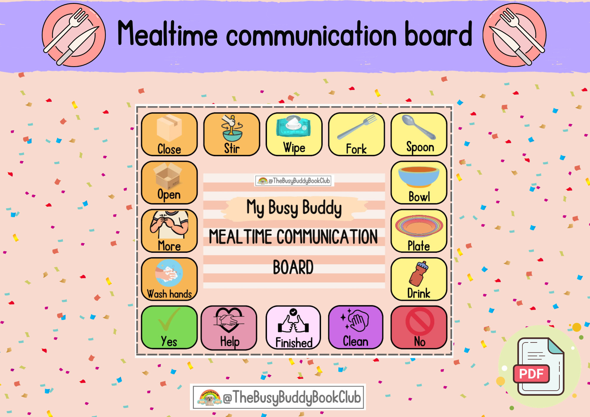 Mealtime Communication Board - Visual Support|learning Aid|autism ...