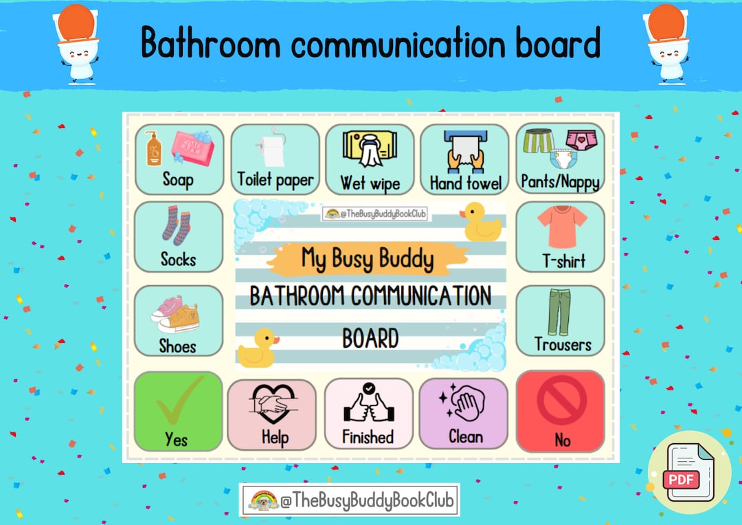 Bathroom Communication Board - Visual Support|learning Aid|autism ...