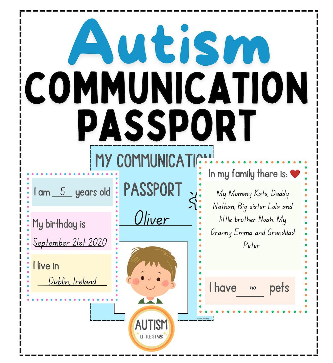 Communication Passport for Autism School Special Education - Etsy