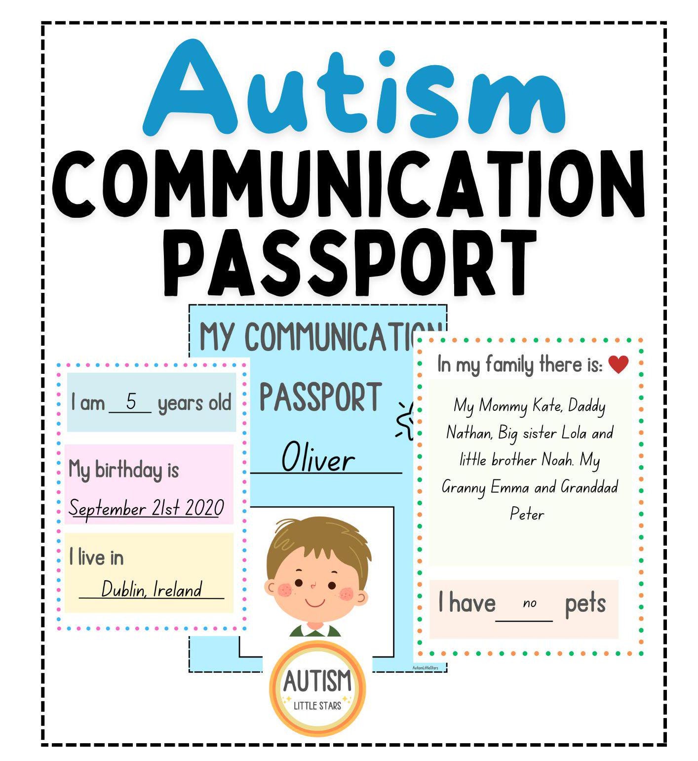 Communication Passport for Autism School Special Education - Etsy UK
