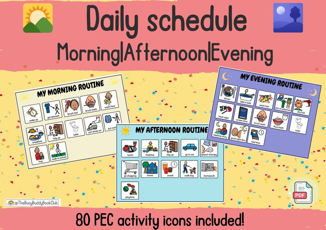 Daily Schedule - Morning\afternoon\evening Schedule|visual Support ...