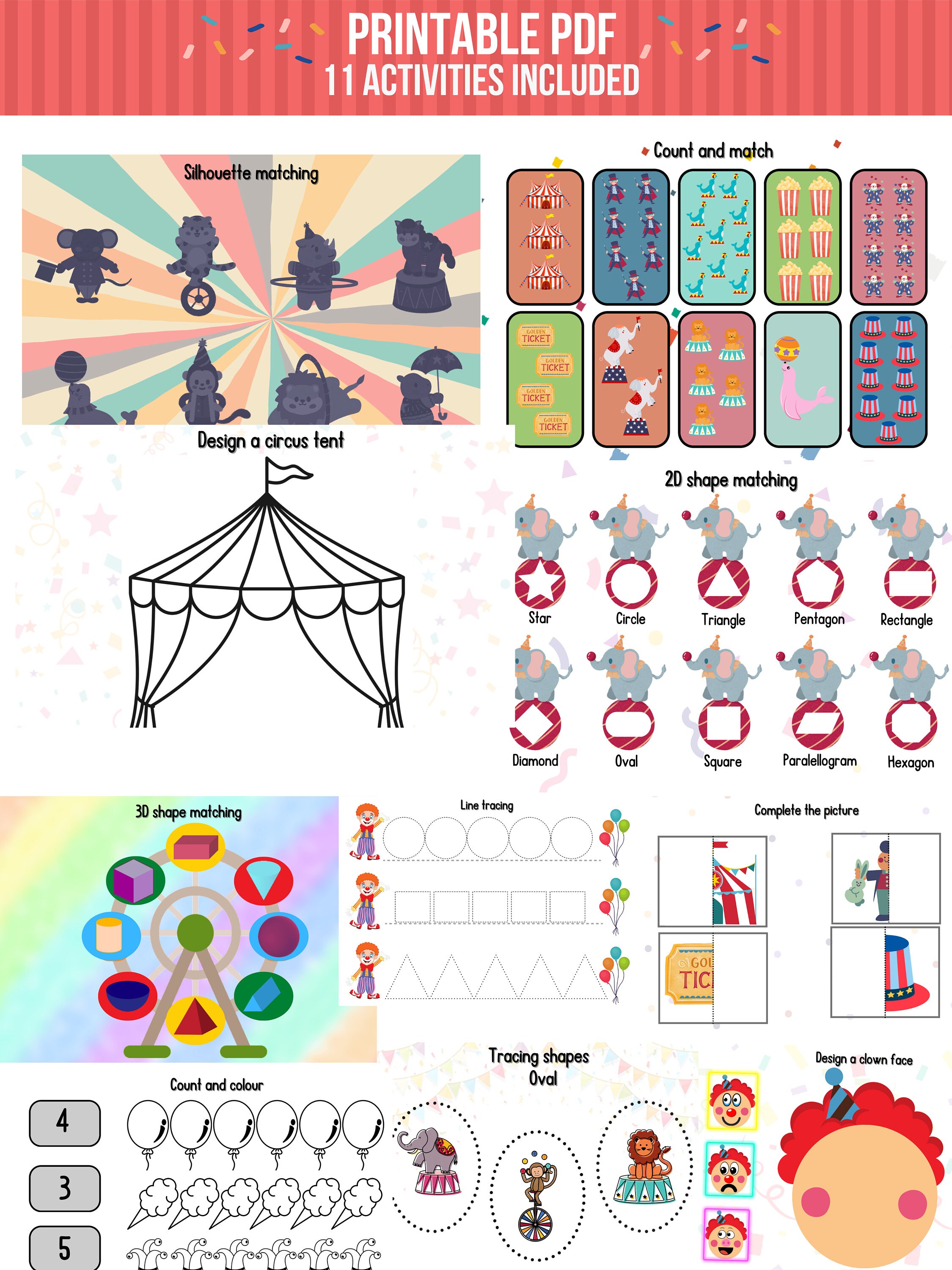 CIRCUS Themed Busy Book - Printable DIY- Toddler/prek/montessori ...