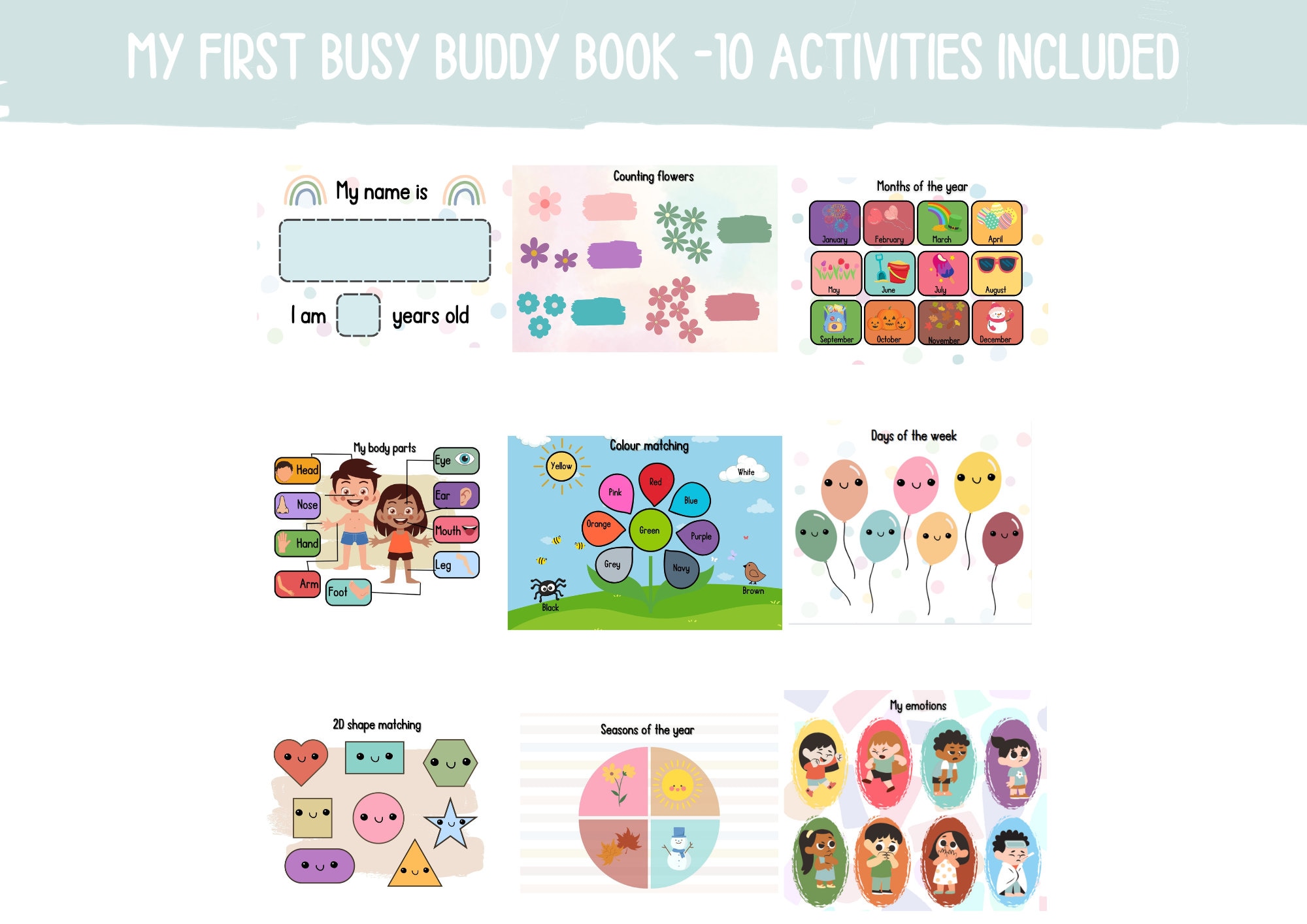 My FIRST Busy Book - Printable DIY- Toddler/prek/montessori ...