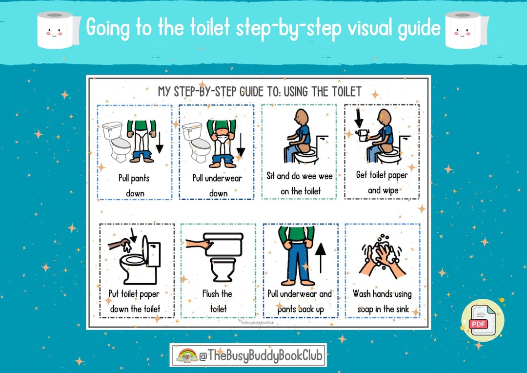 Going to the Toilet Step-by-step Visual - Visual Support|preschool ...