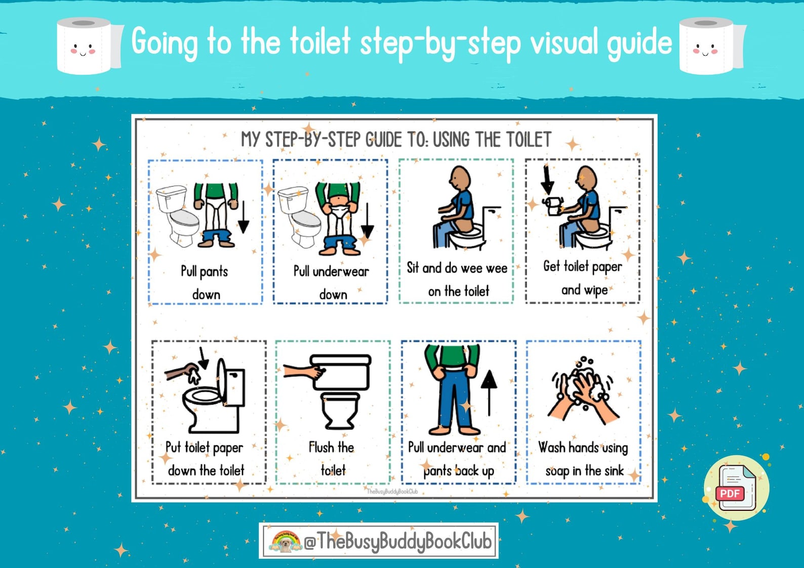 Going to the Toilet Step-by-step Visual - Visual Support|preschool ...
