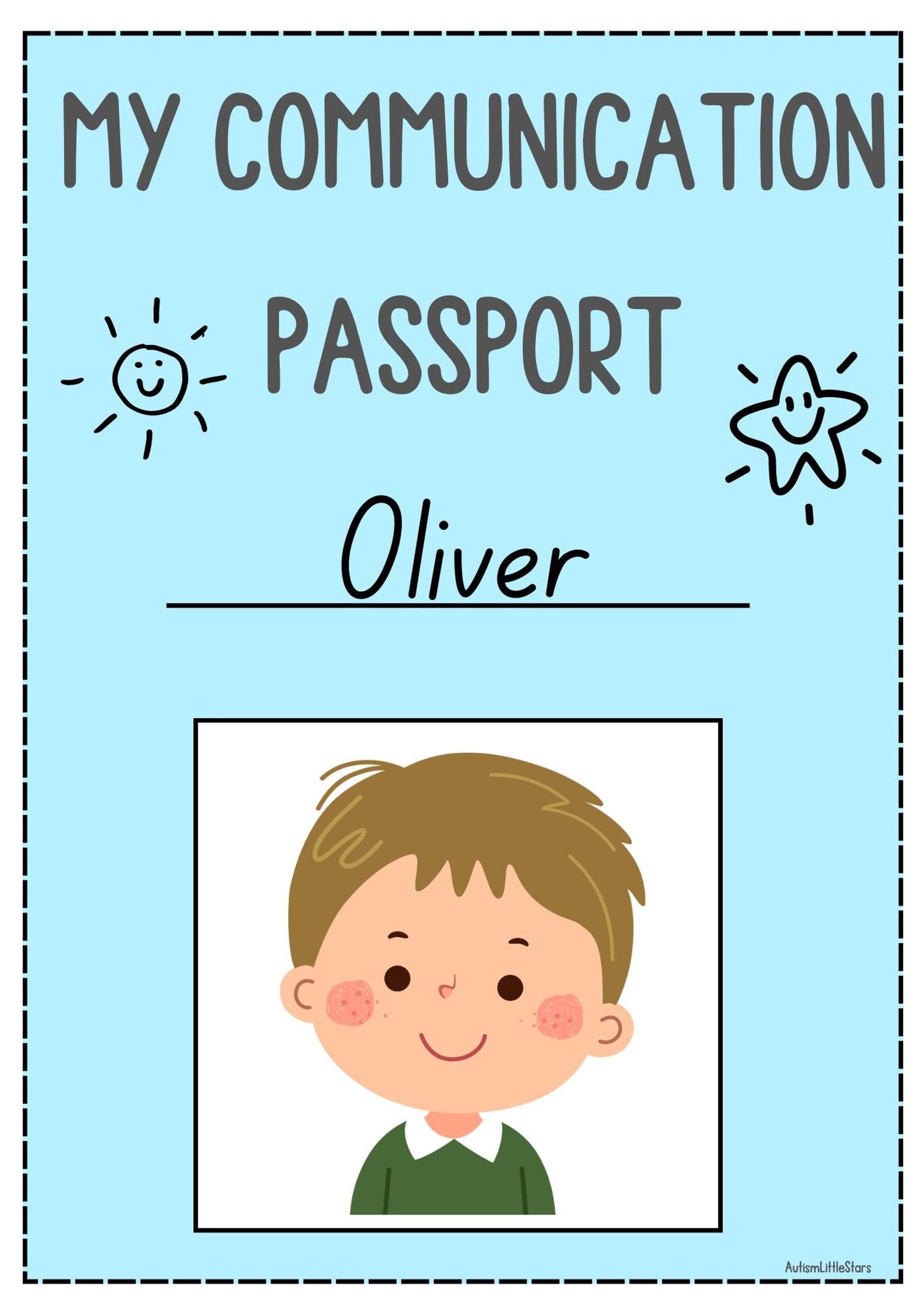 Communication Passport for Autism School Special Education - Etsy