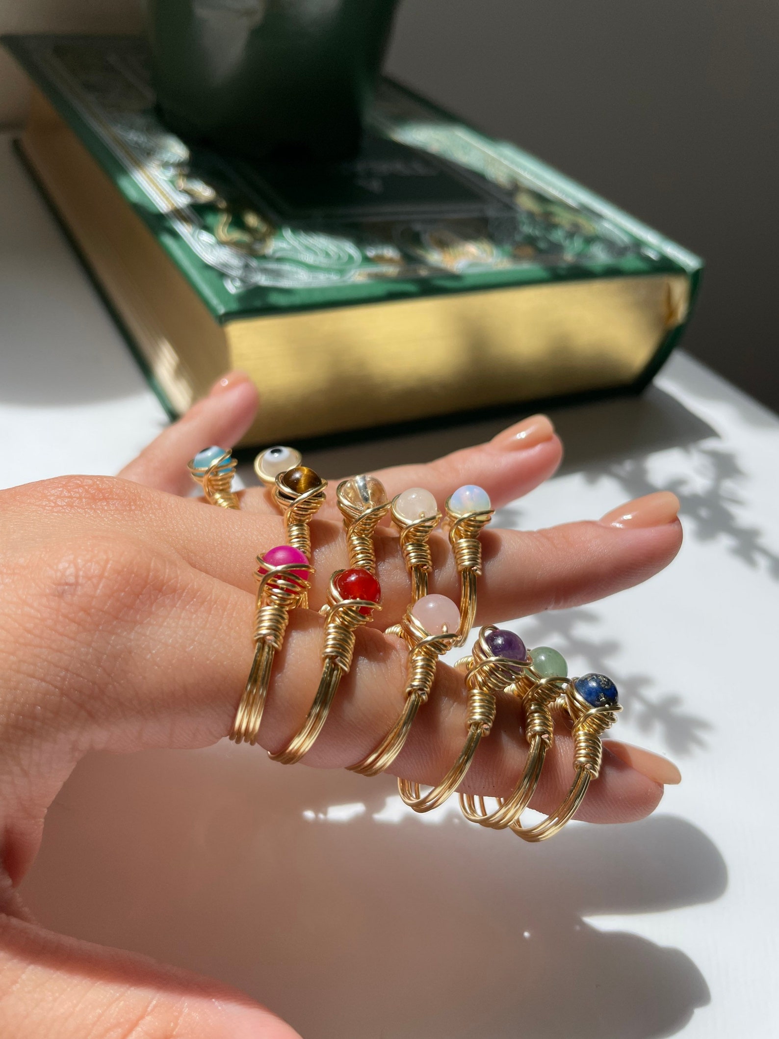 Crystal Rings Gold Wire | Etsy