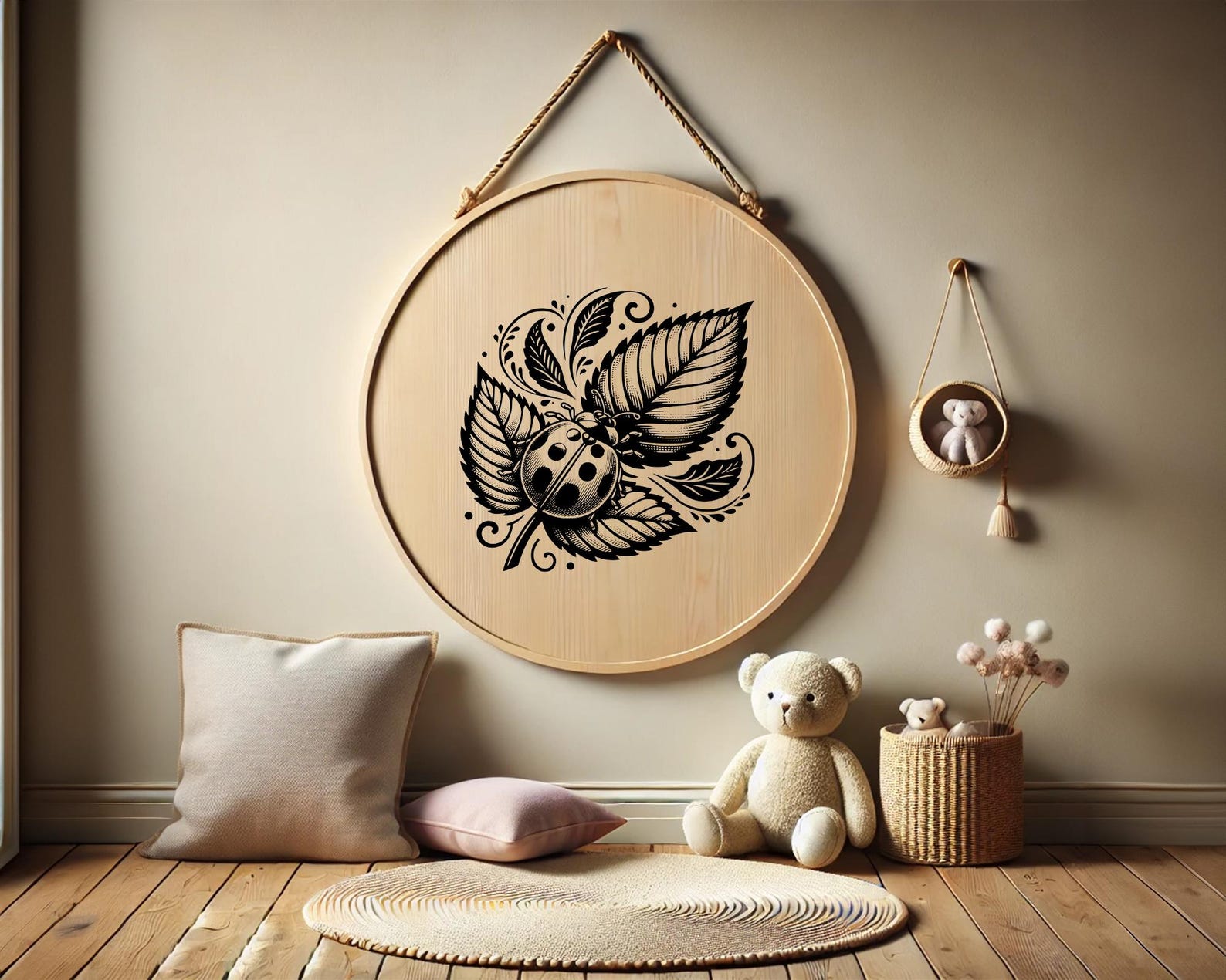 Ladybug SVG, Cutting Digital File, Lucky Leaf Laser Wood Engraving File ...