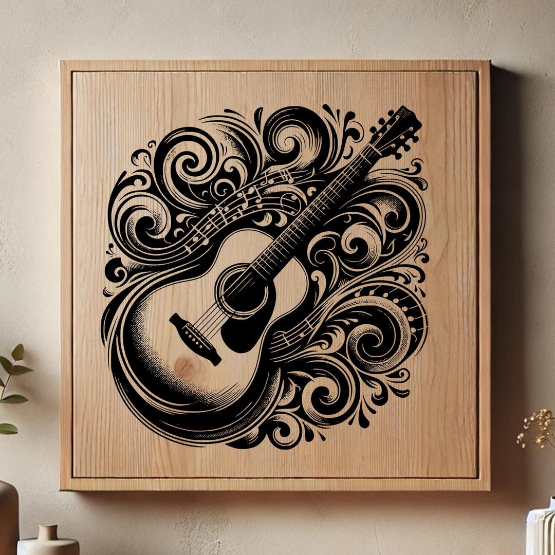 Guitar SVG, Cutting Digital File, Musical Creativity Laser Wood ...