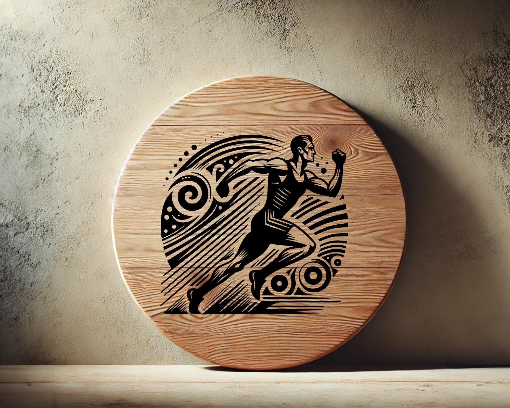Runner SVG, Cutting Digital File, Dynamic Sports Laser Wood Engraving ...