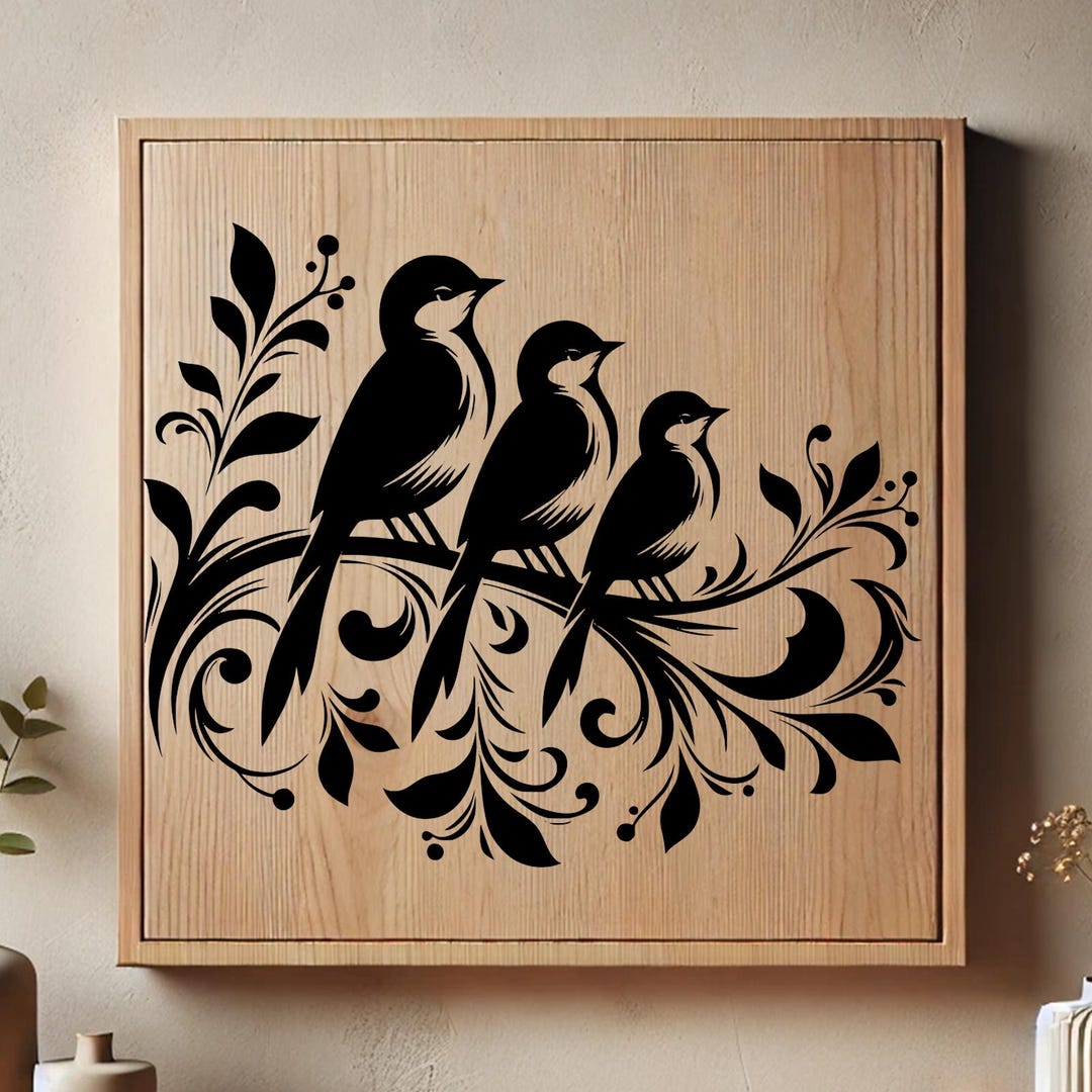 Family Birds SVG, Cutting Digital File, Togetherness Laser Wood ...