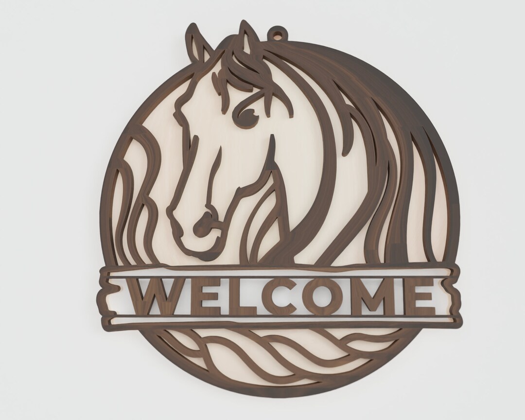 Multi-layer Horse Welcome Sign, Laser Cut File, Cricut Horse Svg ...