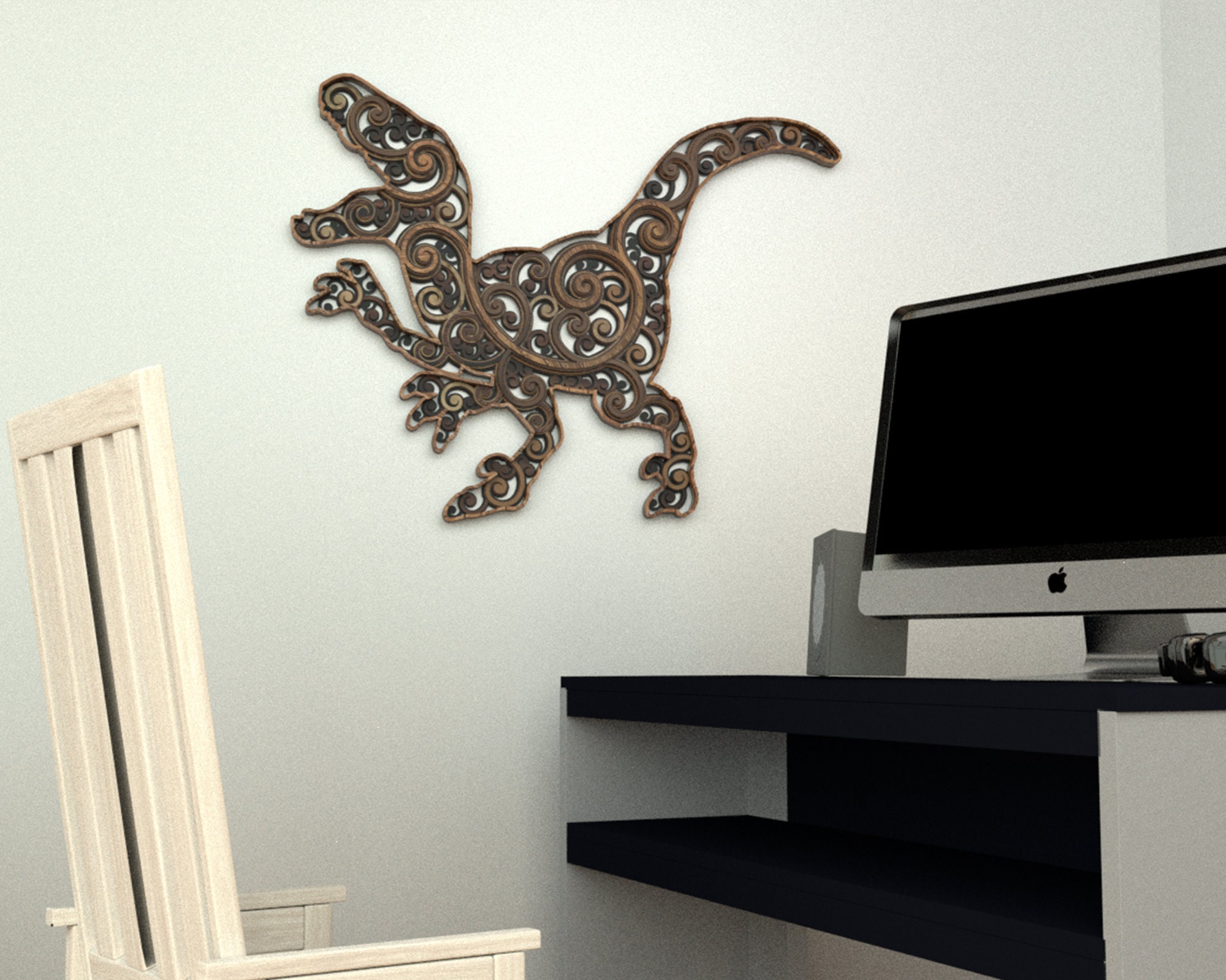 Layered RAPTOR MANDALA Wall Art Svgdxfdwgai | Etsy