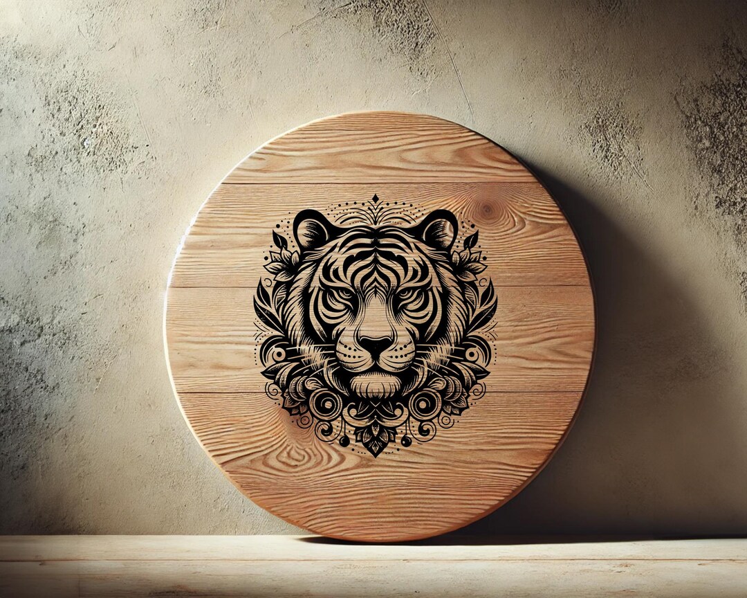Tiger Face SVG, Cutting Digital File, Wild Animal Laser Wood Engraving ...