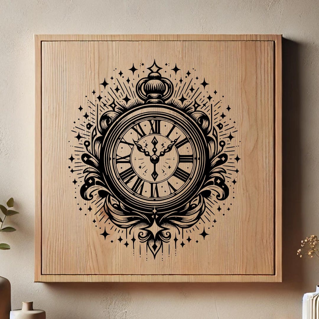 Clock SVG, Cutting Digital File, Celebration Laser Wood Engraving File ...