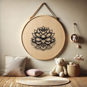 Lotus Ripples SVG, Cutting Digital File, Calm Waters Laser Wood ...