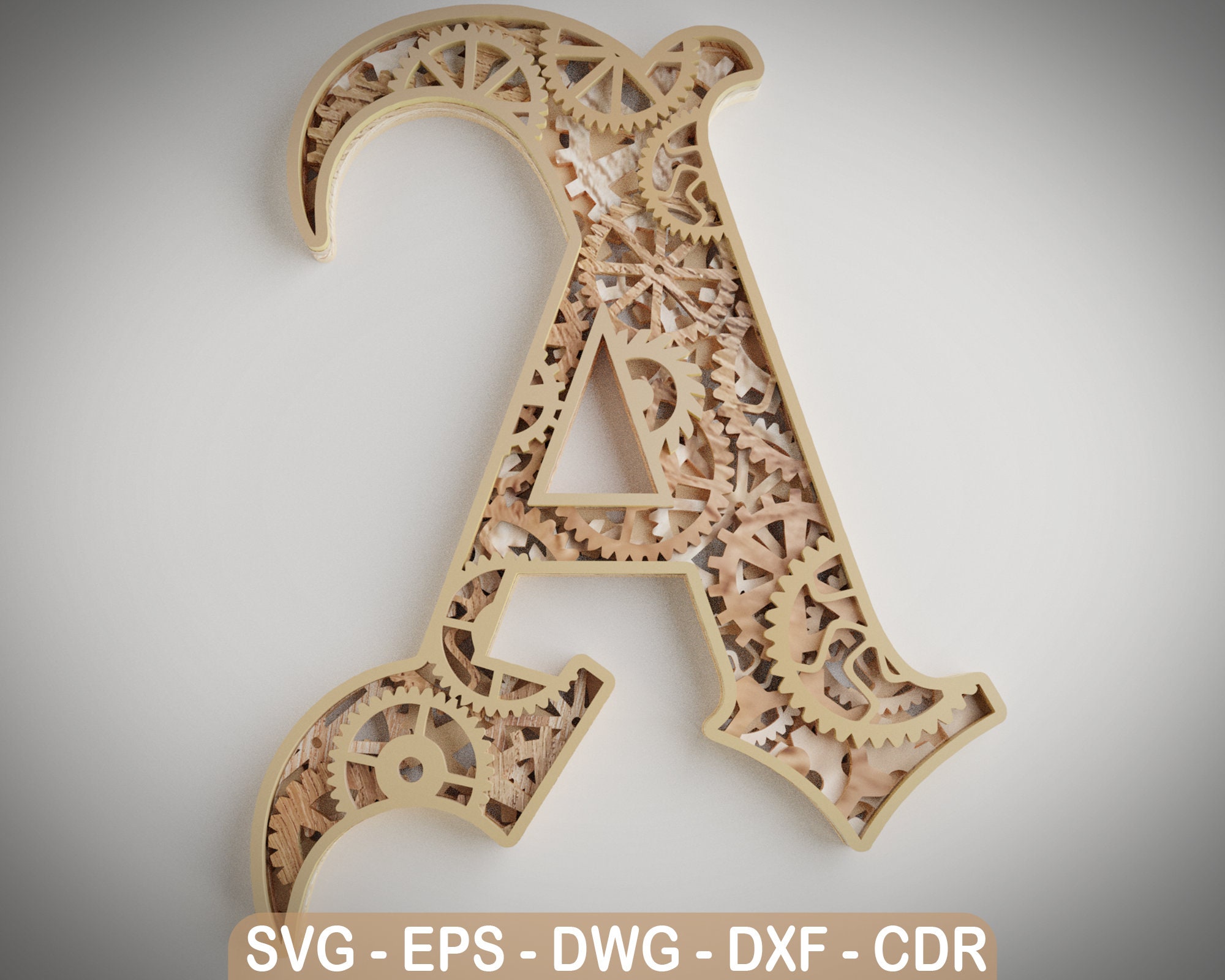 Layered Letter A 5 Layers Steam Punk Alphabet Gears - Etsy