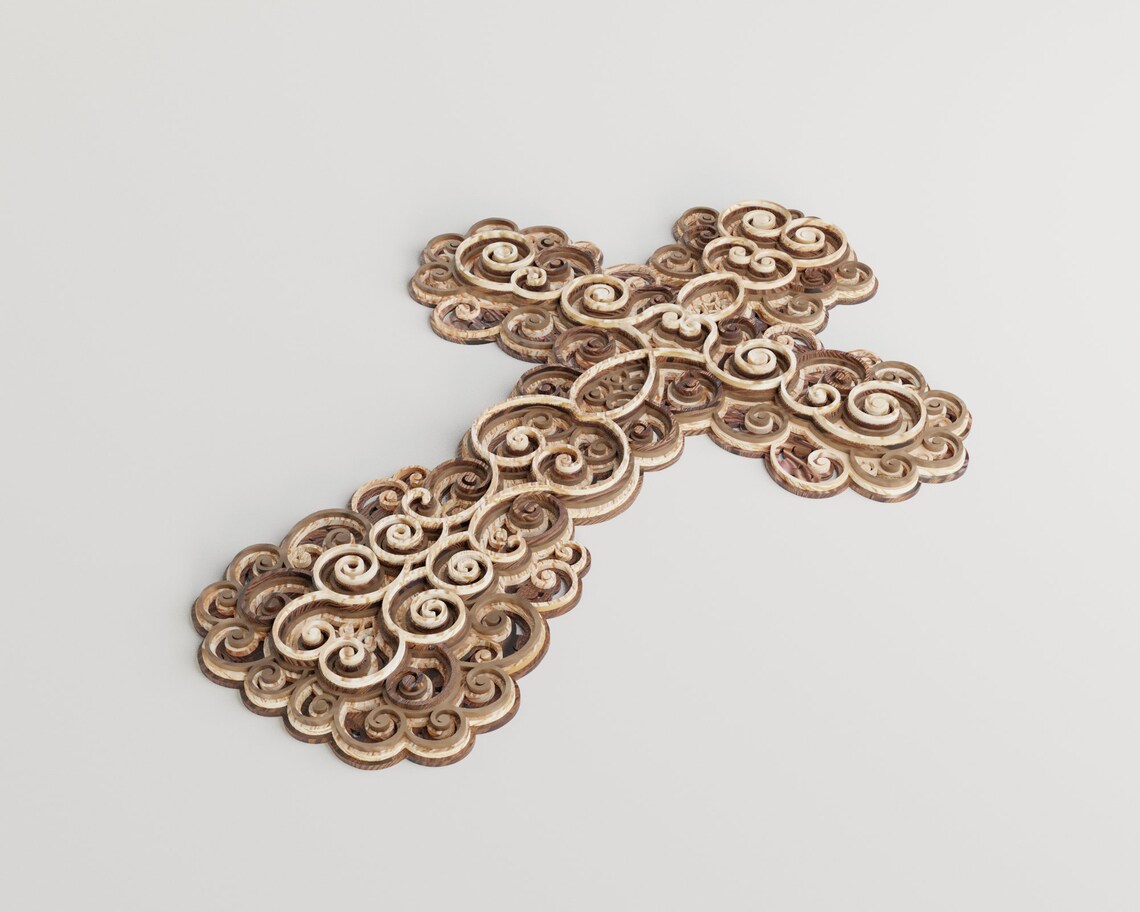 Layered Cross 5 Layers Wall Art SVGDXFDWG Cutting | Etsy