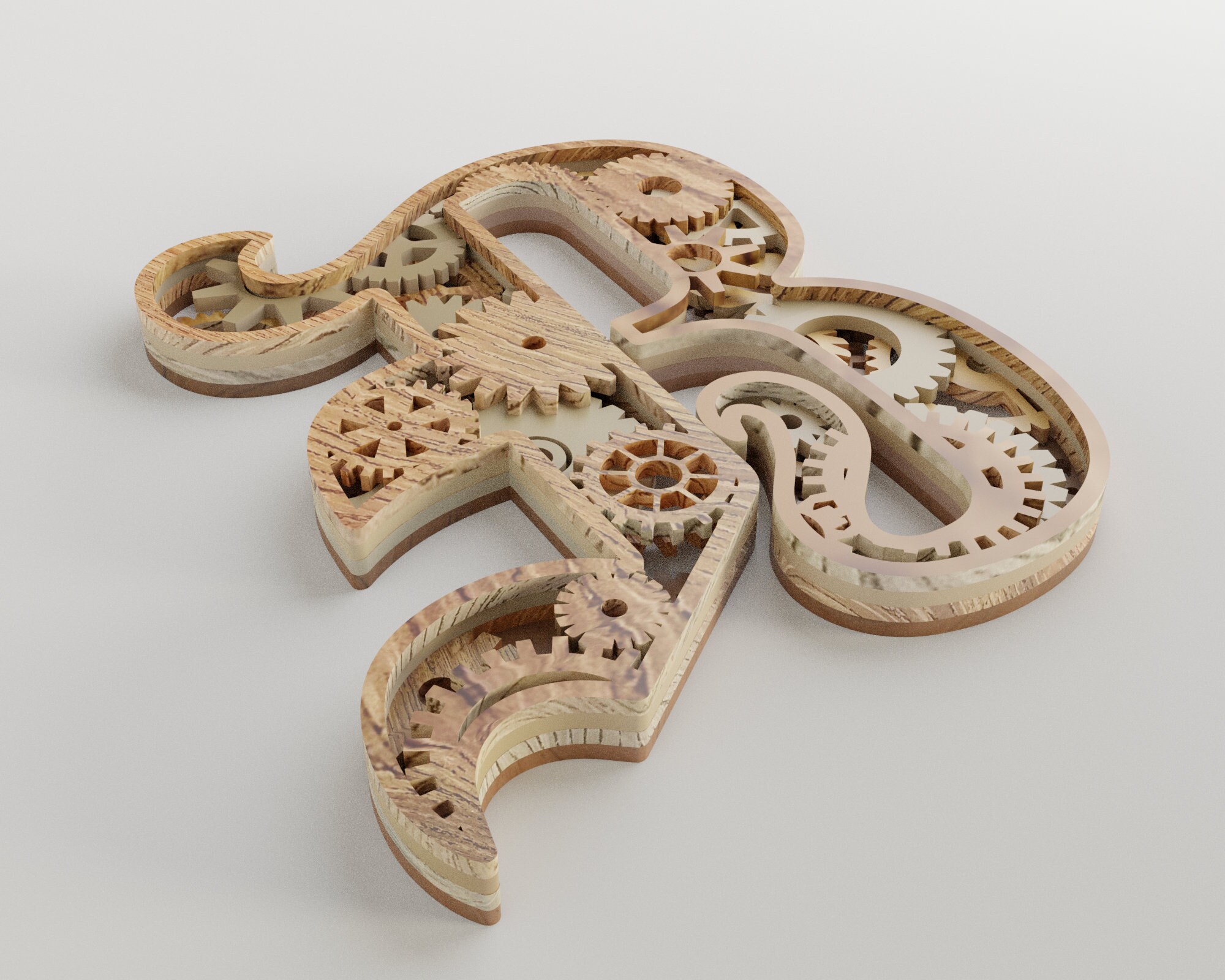 Layered Letter B - 5 Layers - Steam Punk Alphabet Gears - Wall Art ...