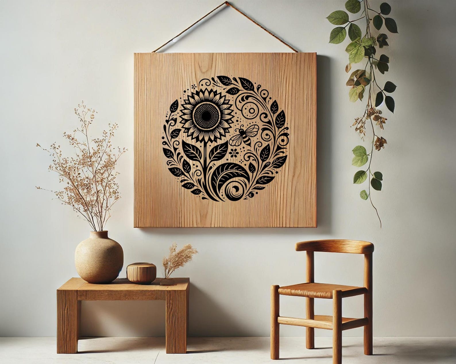 Sunflower SVG, Cutting Digital File, Cheerful Pollination Laser Wood ...