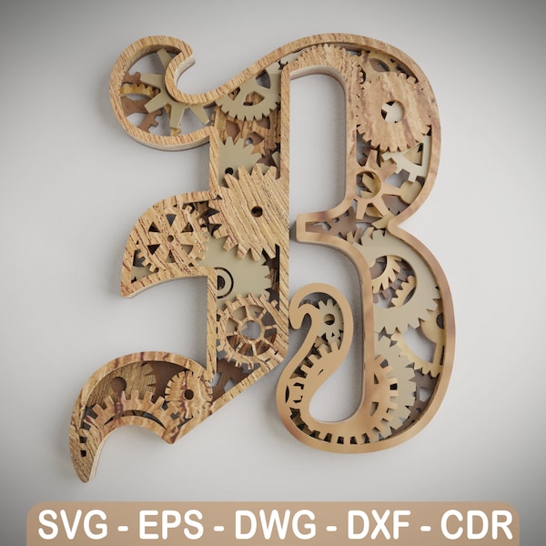Layered Gears Alphabet - Etsy