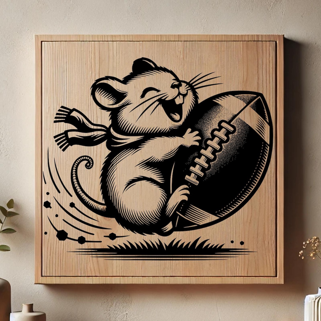 Hamster Football SVG, Cutting Digital File, Playful Laser Wood ...