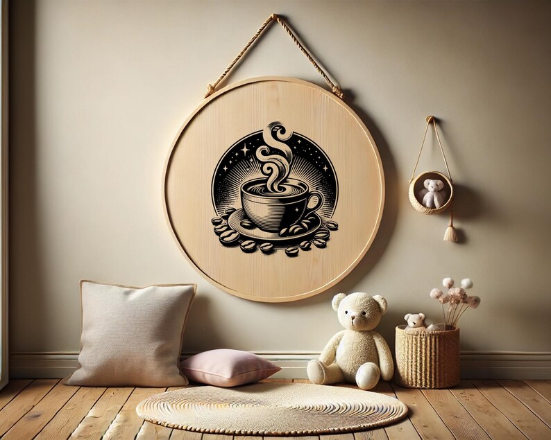 Coffee Cup SVG, Cutting Digital File, Beverage Laser Wood Engraving ...