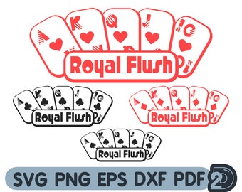 Royal Flush Svg | Etsy