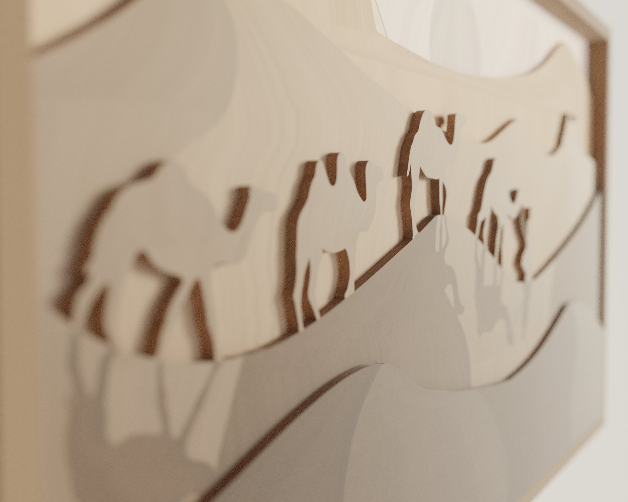 Layered Desert Wallart - Desert Wall Art- Wall Art - Glowforge Svg,dxf ...