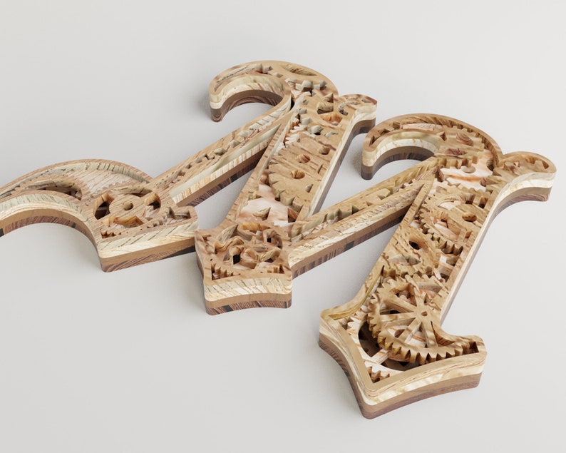 Layered Letter M Steam Punk Alphabet Gears Wall Art - Etsy